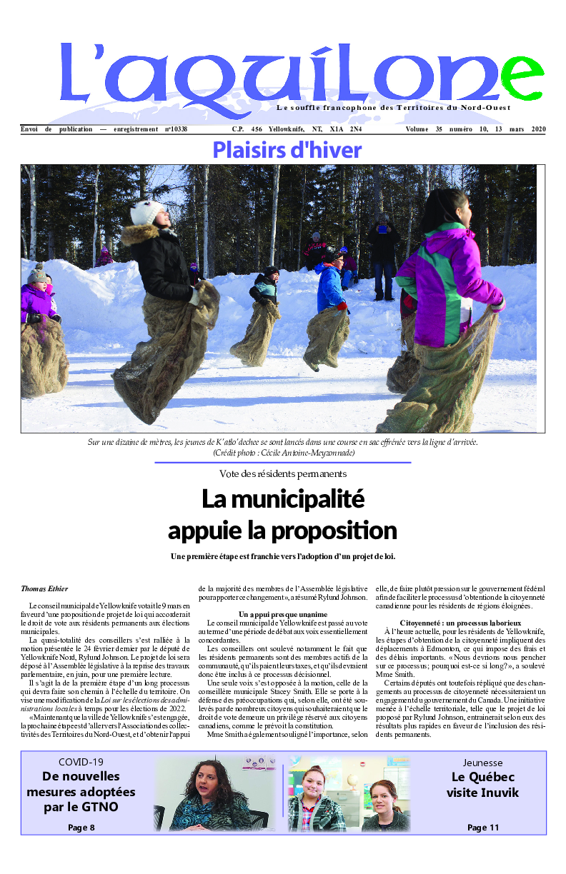 L'Aquilon 13 mars 2020