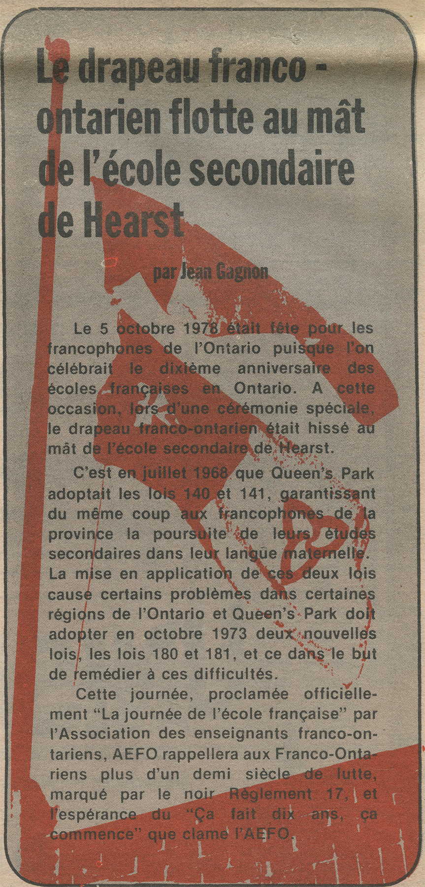 L’histoire du drapeau franco-ontarien, symbole d’une lutte