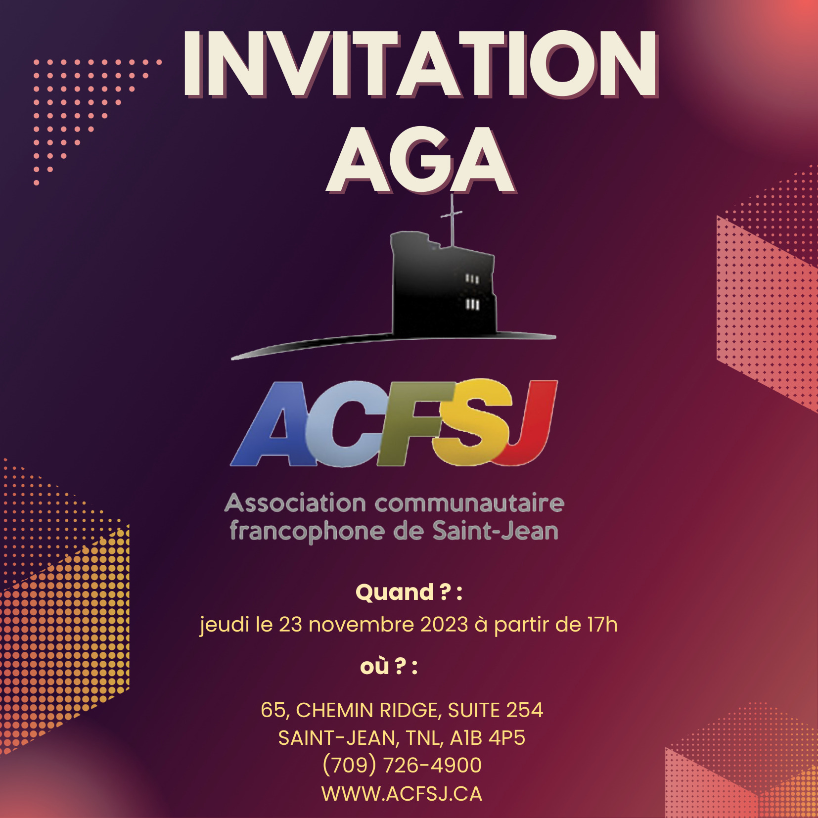 Invitation à la 20e Assemblée Générale Annuelle de l'Association ...